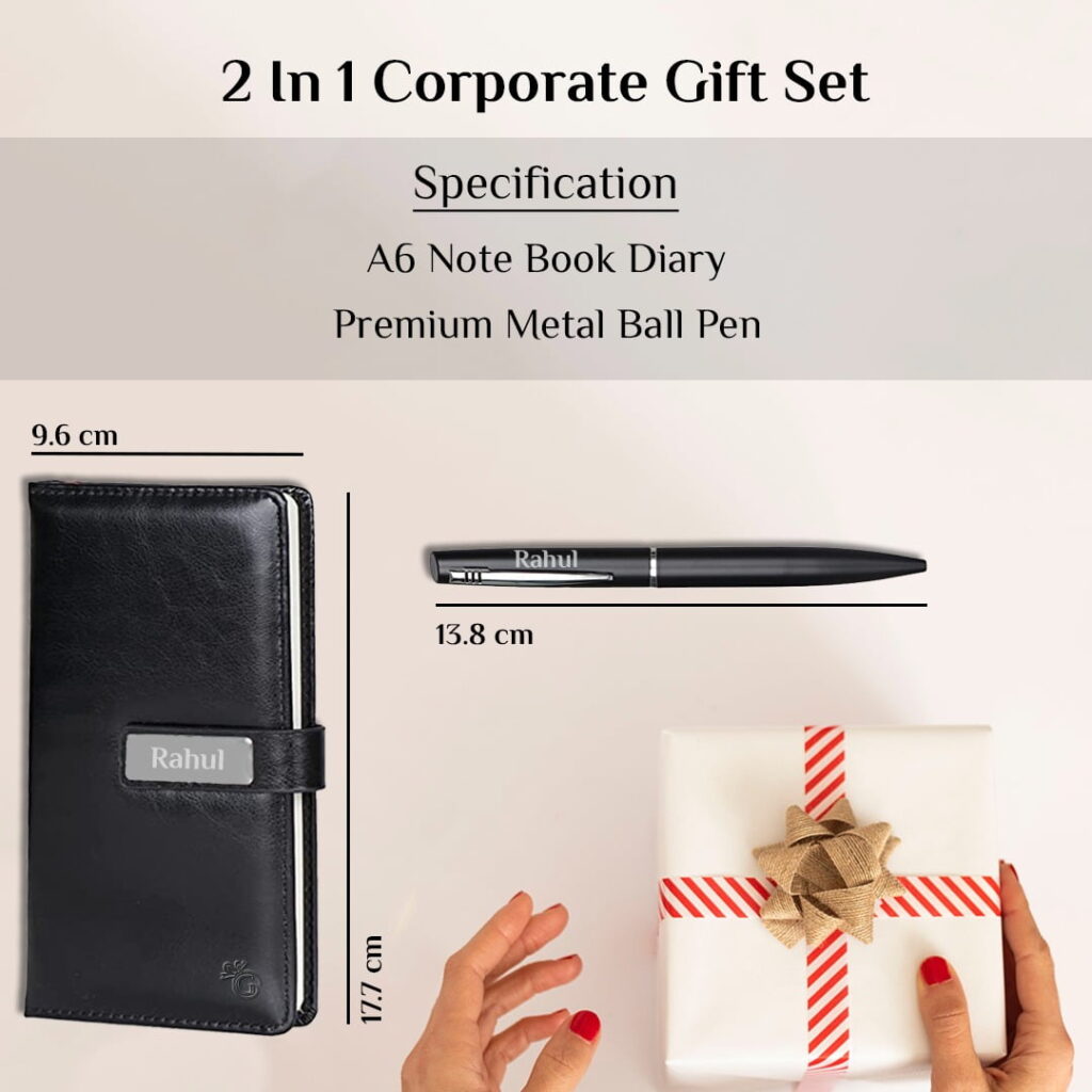 Personalized Small Diary and Pen Gift Set | GiftanaIndia